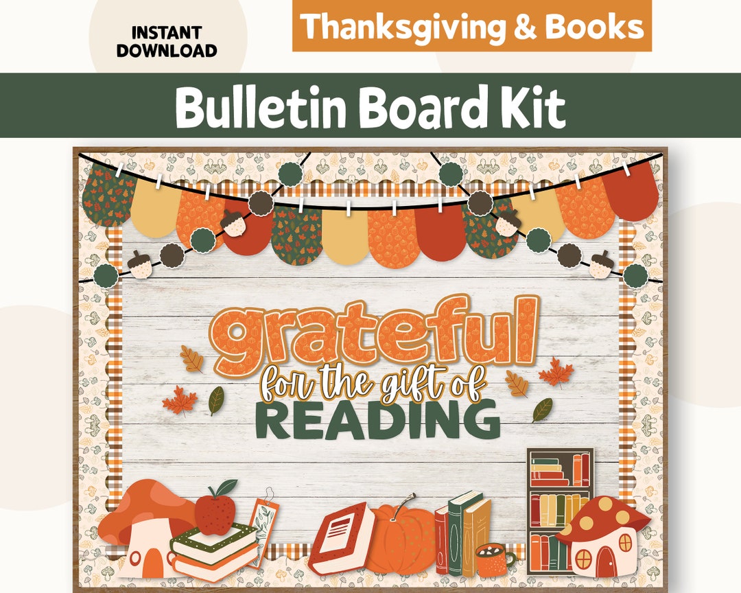 Thanksgiving Bulletin Board Kit, Grateful Fall Bulletin Board ...