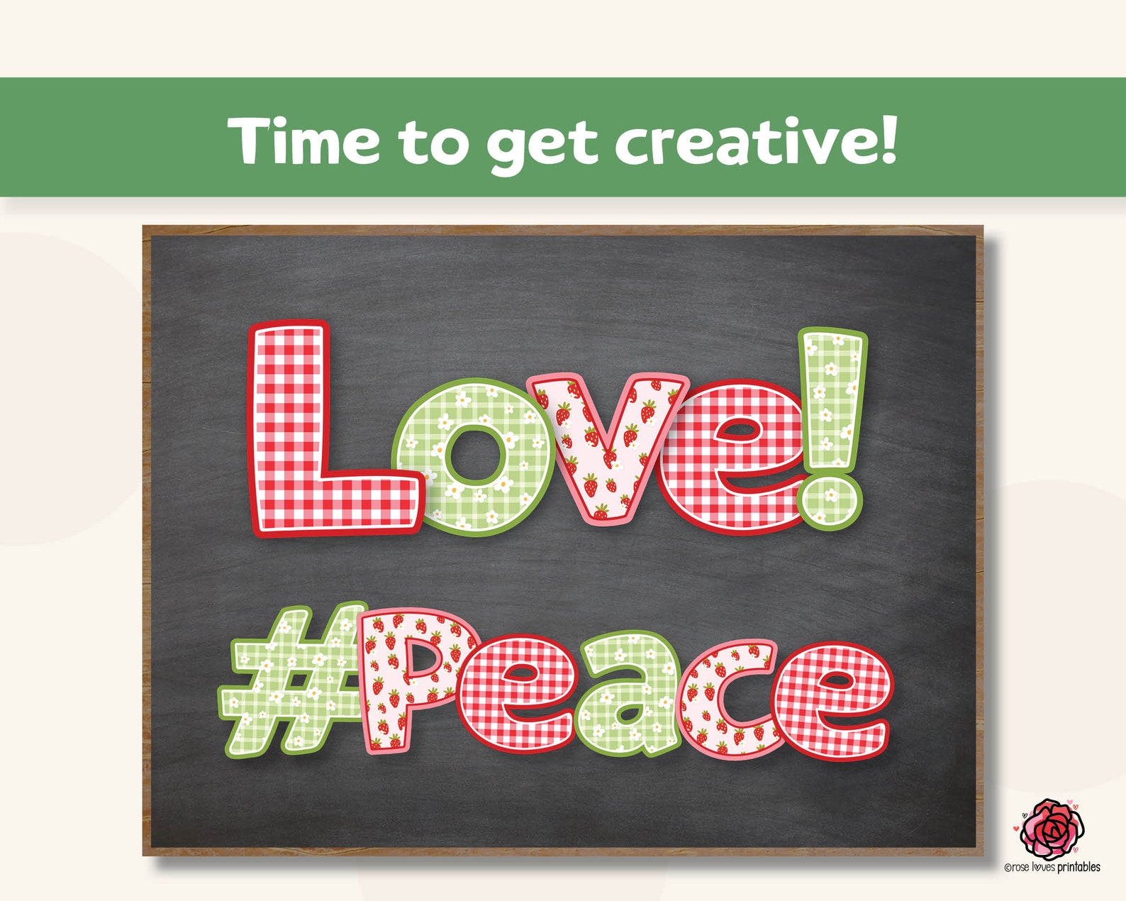 Strawberry Bulletin Board Letters, Strawberry Printable Letters for ...