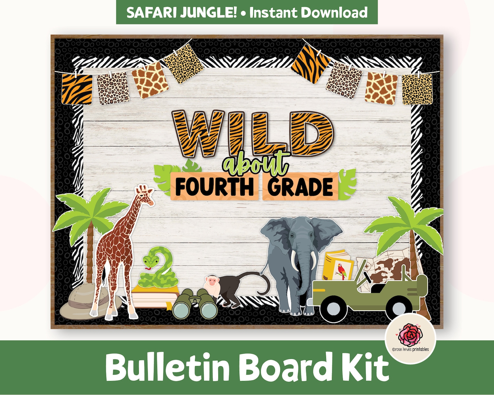 Fourth Grade Bulletin Board Kit, 4th Grade Printable Bulletin Board for ...