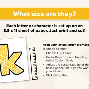 Bumble Bee Bulletin Board Letters, Honeycomb Printable Letters for ...