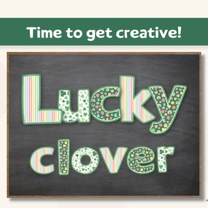 St. Patrick's Day Bulletin Board Letters: Shamrock ABC Cutout ...