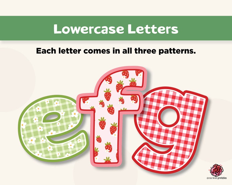 Strawberry Bulletin Board Letters, Strawberry Printable Letters for ...