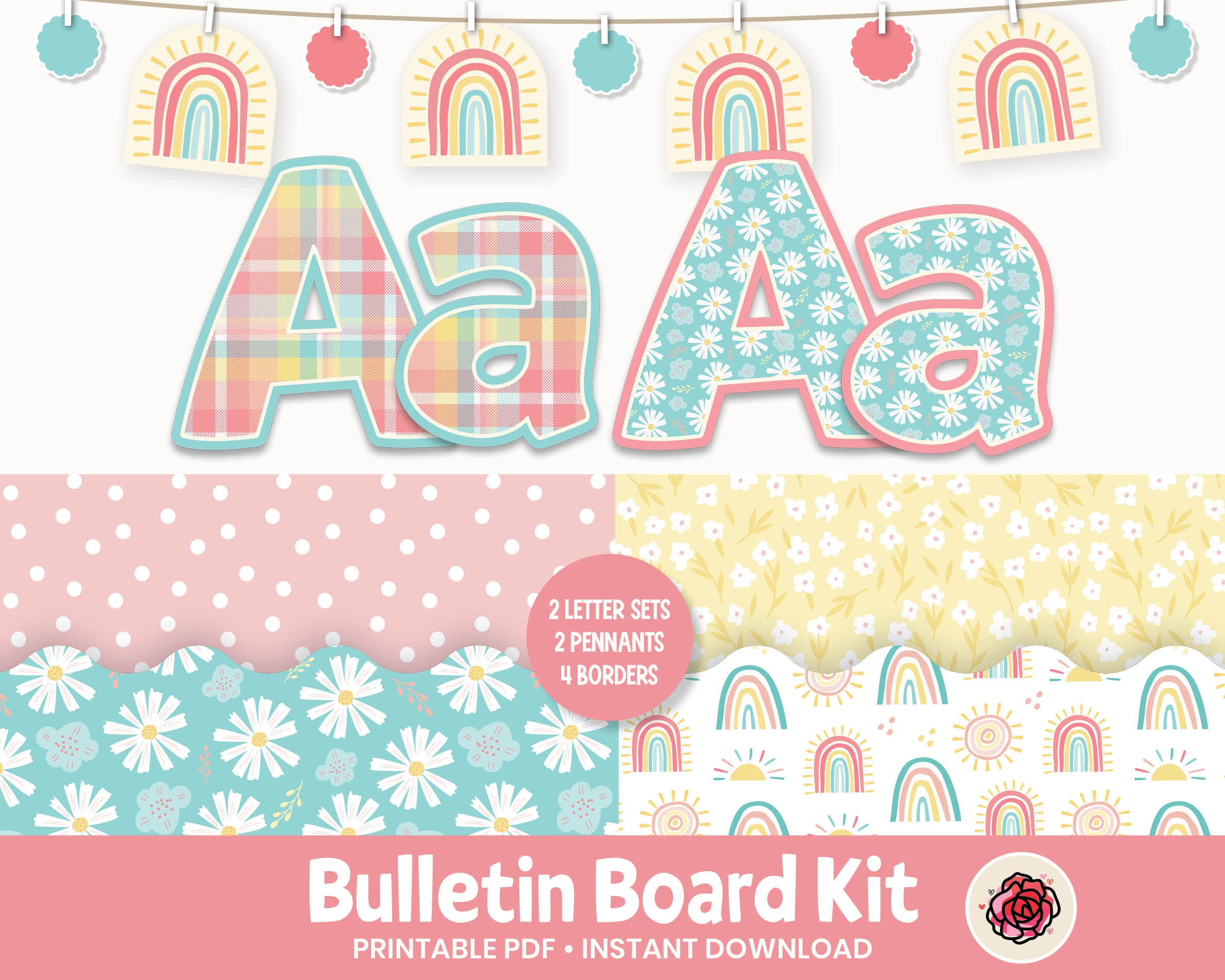 Spring Bulletin Board Kit, Printable Bulletin Board Letters, Printable ...