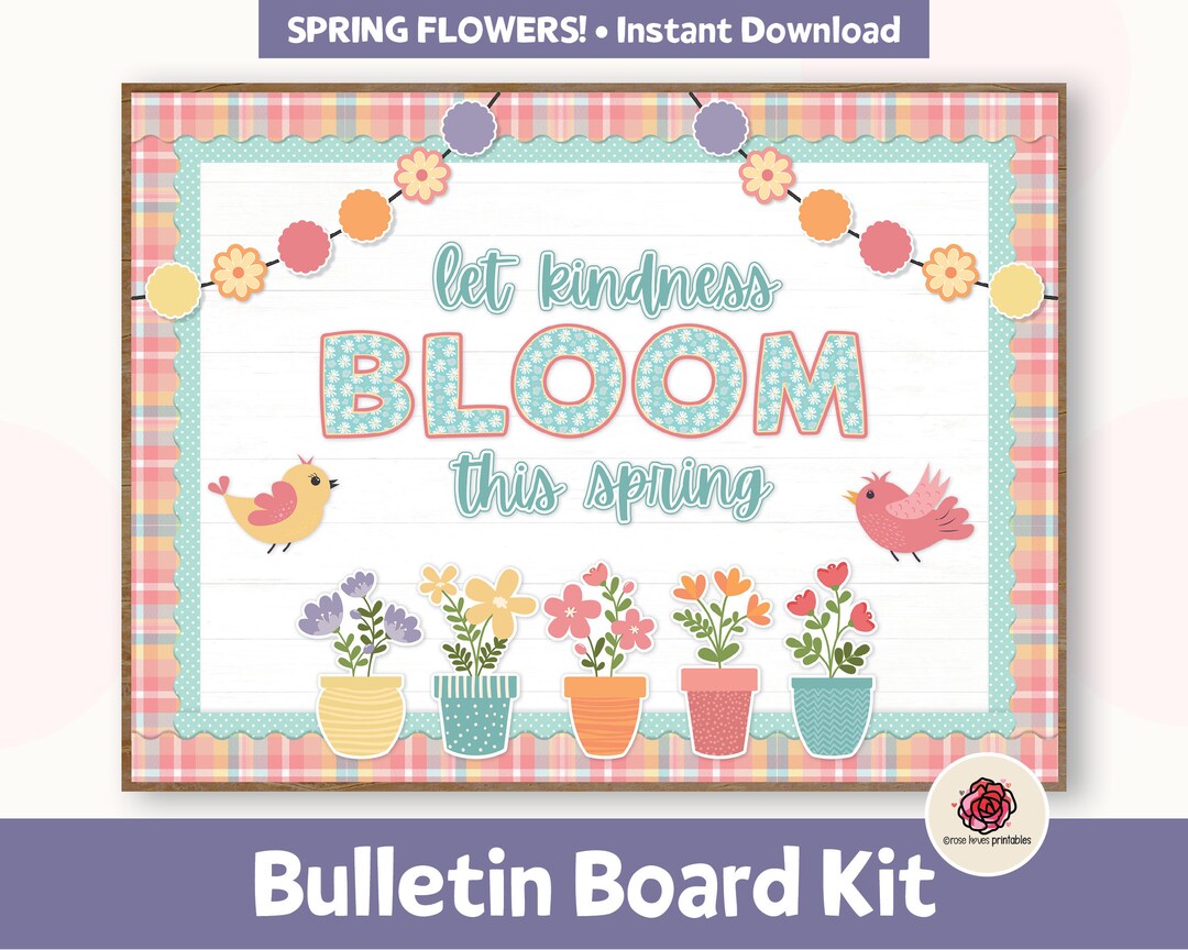 Spring Bulletin Board Kit, Easter Bulletin Board, Printable Bulletin ...