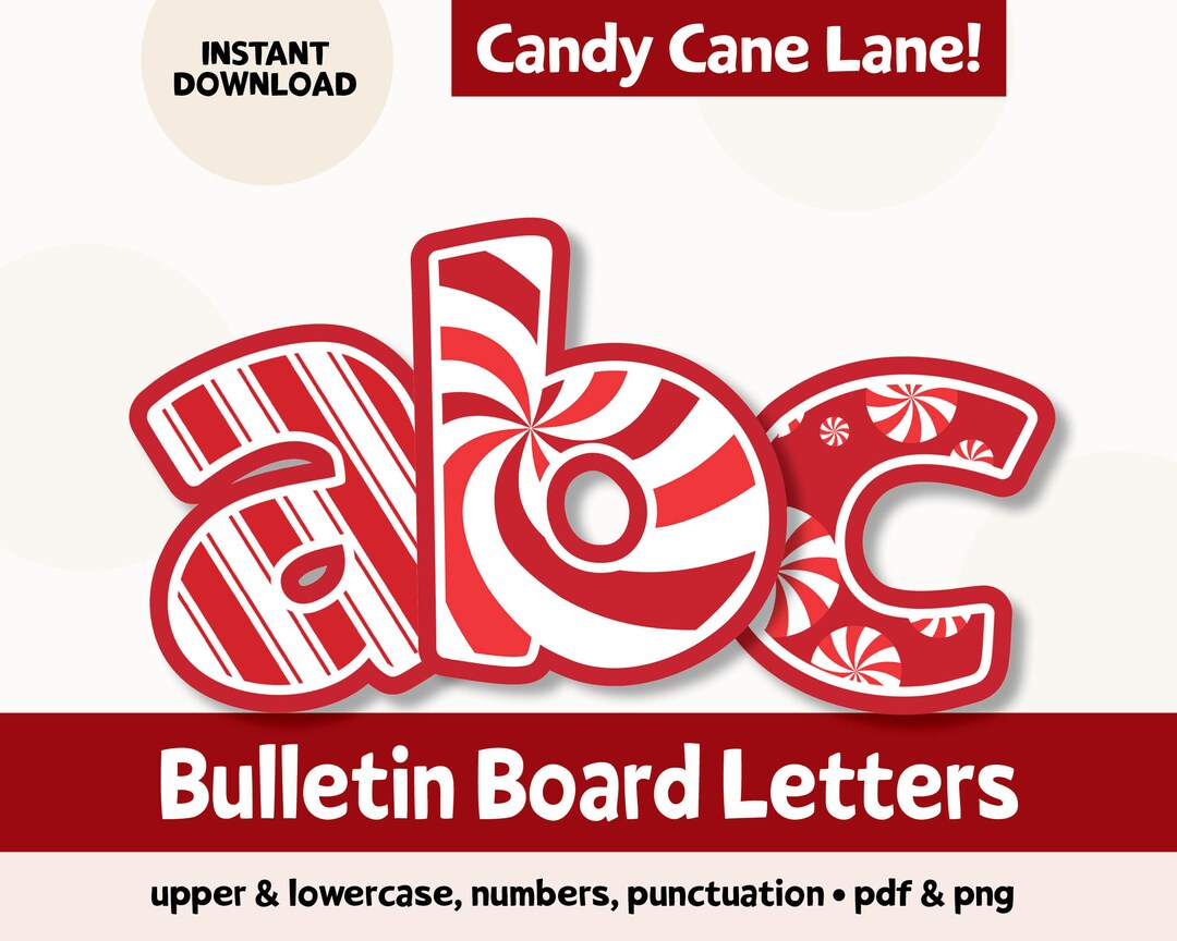 Bulletin Board Letter Set, Christmas Alphabet for Teacher Classroom ...