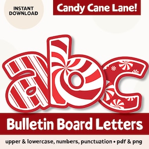 Bulletin Board Letter Set, Christmas Alphabet for Teacher Classroom ...