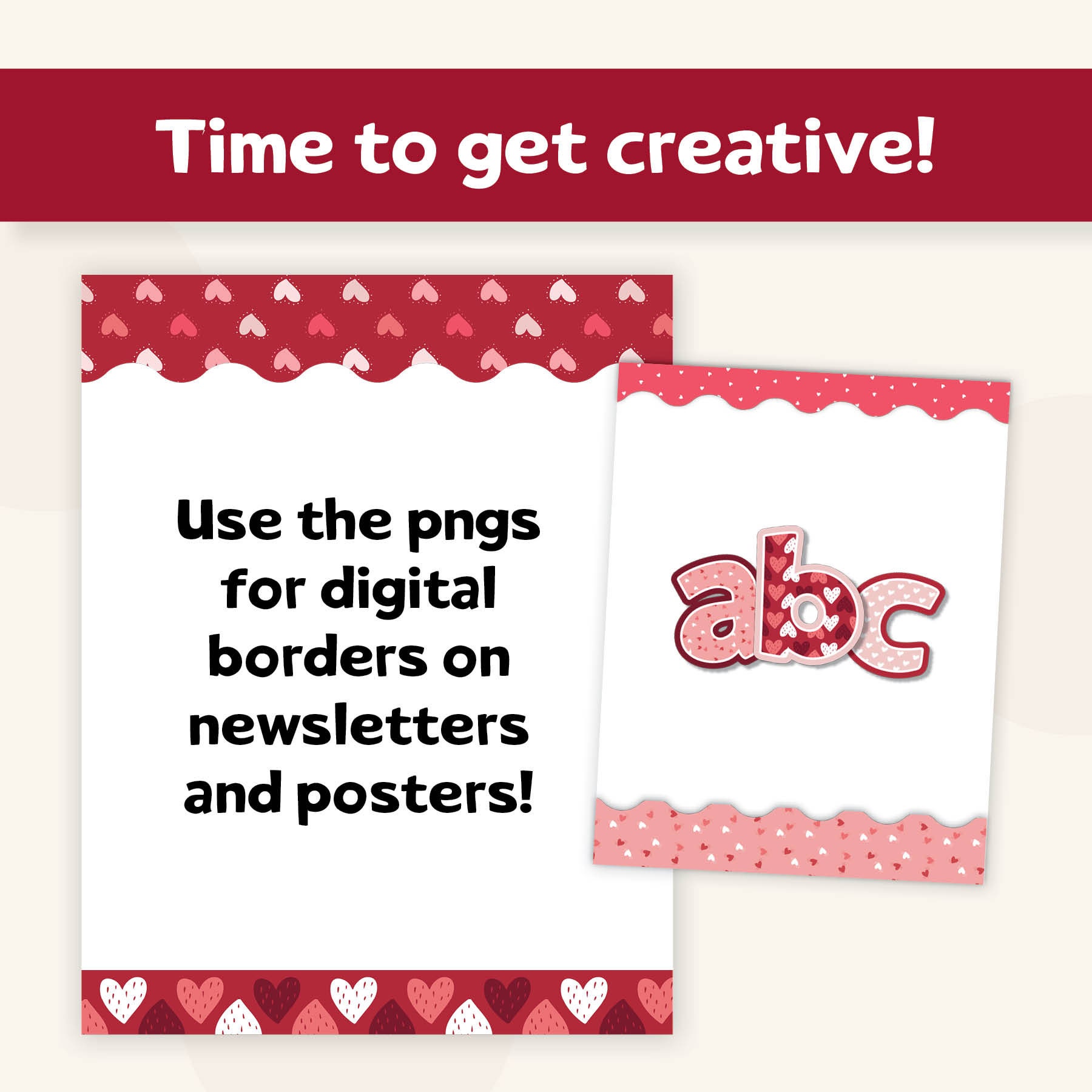 Valentines Classroom Bulletin Board Border Set, Heart Valentine ...