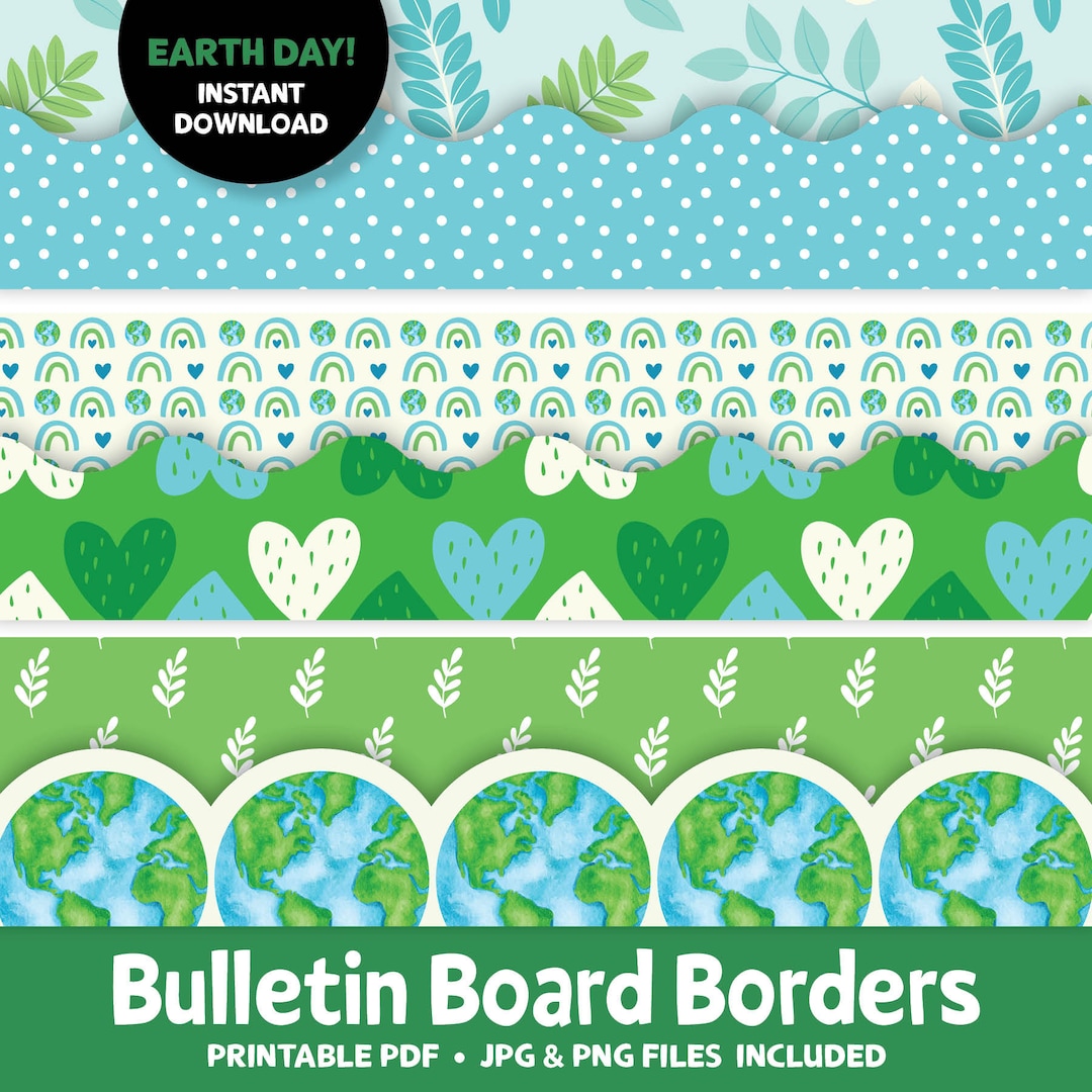 Earth Day Bulletin Board Border Set, Classroom Bulletin Border ...