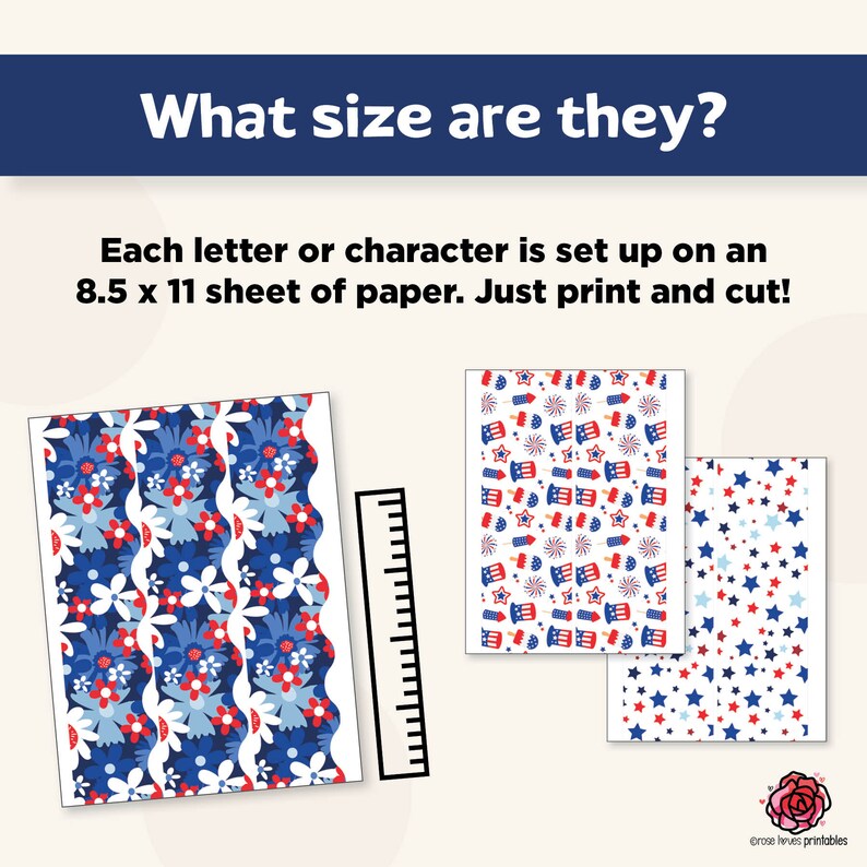 4th of July Bulletin Board Border, Patriotic Bulletin Border, Printable ...