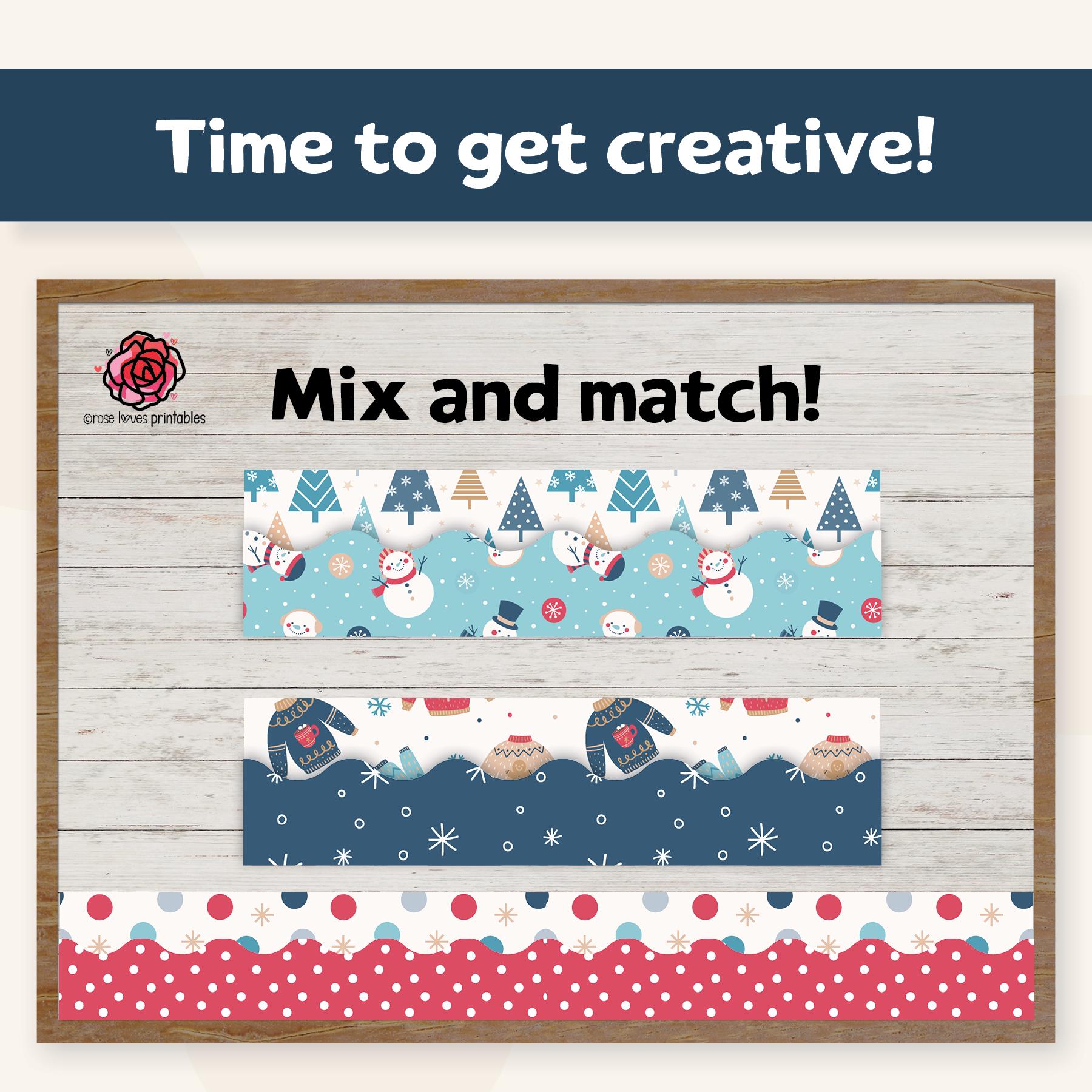 Winter Bulletin Board Border Set: Snowman, Sweaters (printable PDF) - Etsy