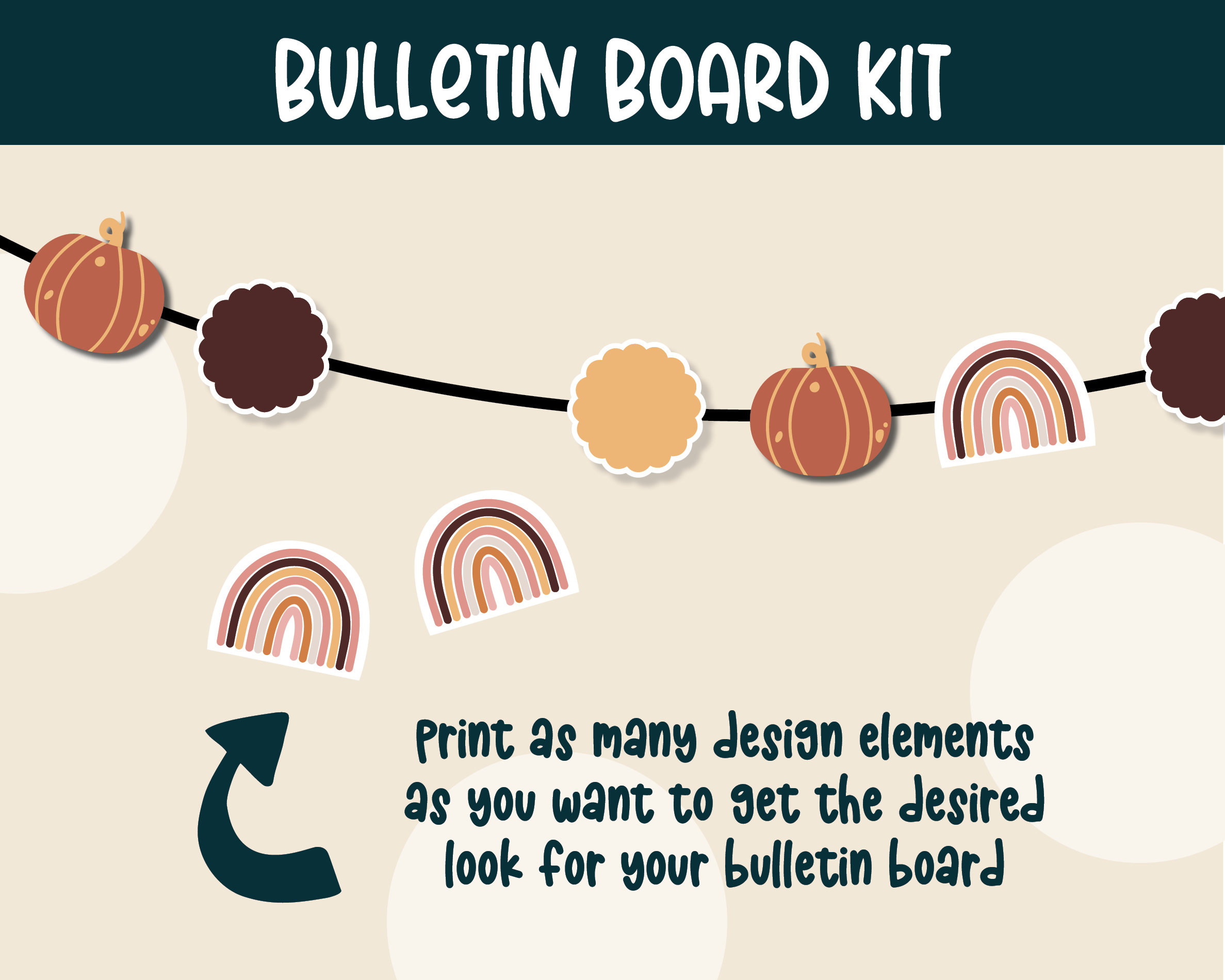 Fall Themed Printable Bulletin Board Kit Or Classroom Door Decor