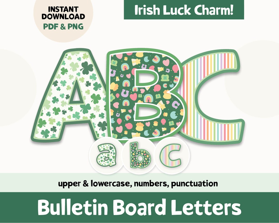 St. Patrick's Day Bulletin Board Decor, Printable Bulletin Board ...
