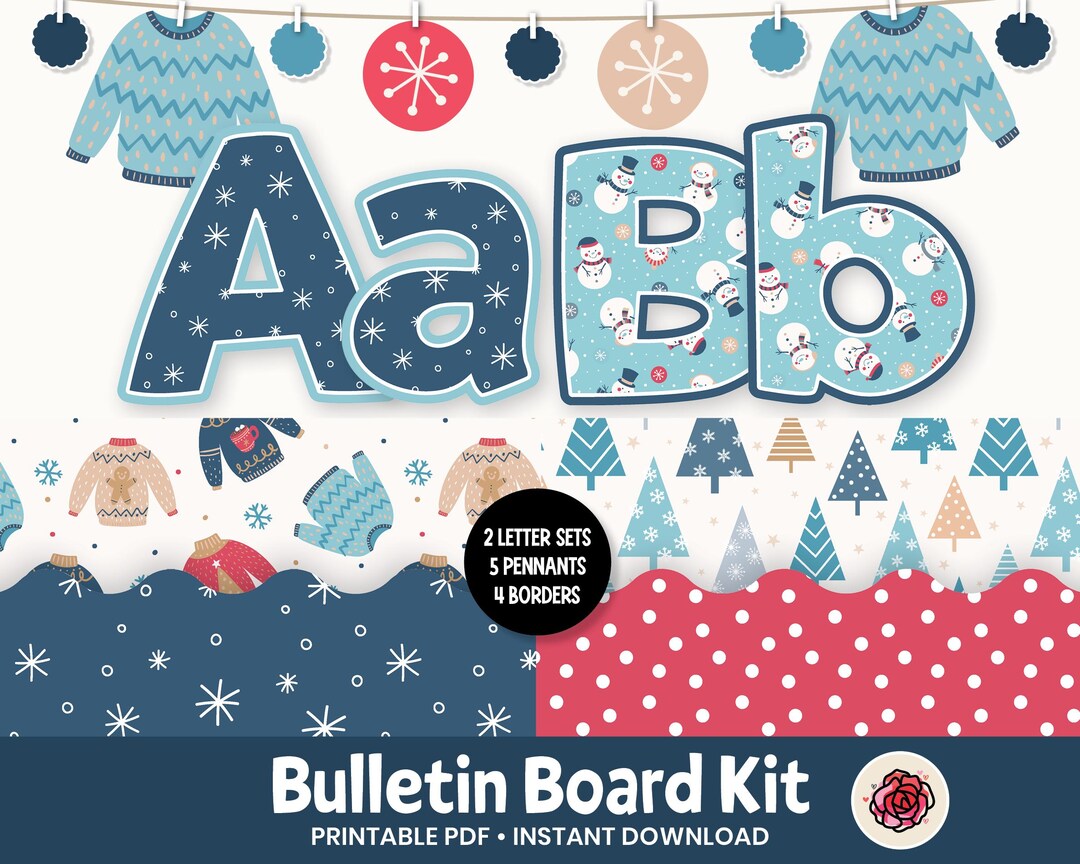 Winter Snowman Bulletin Board Kit: Classroom Decor (PDF) - Etsy