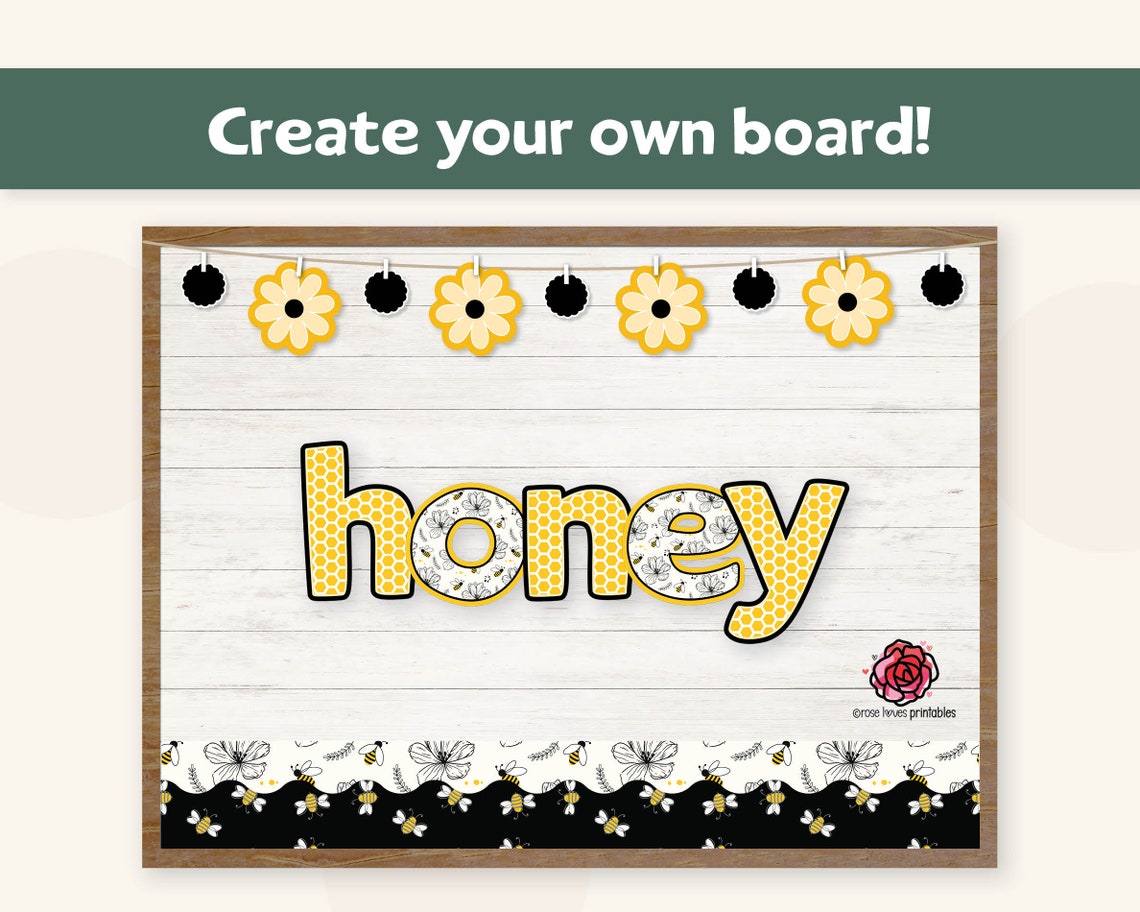 Spring Bulletin Board Kit, Bumble Bee Bulletin Board Letters, Printable ...