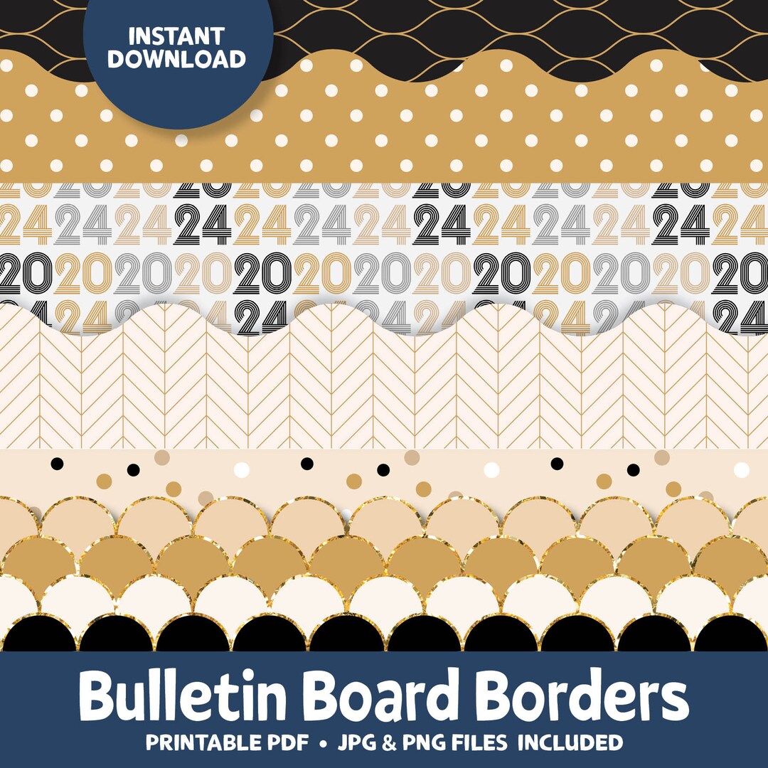 Bulletin Board Border Set New Year Bulletin Border 2024 - Etsy