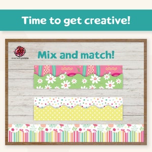 Spring Bulletin Board Border Set, Bright Spring Bulletin Border ...