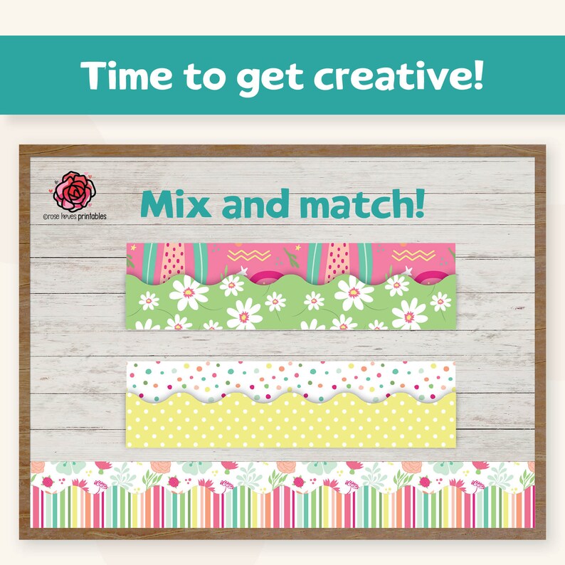 Spring Bulletin Board Border Set, Bright Spring Bulletin Border ...