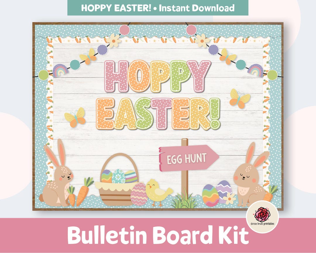 Easter Bulletin Board Kit for Spring Classroom Decor, April Bulletin ...