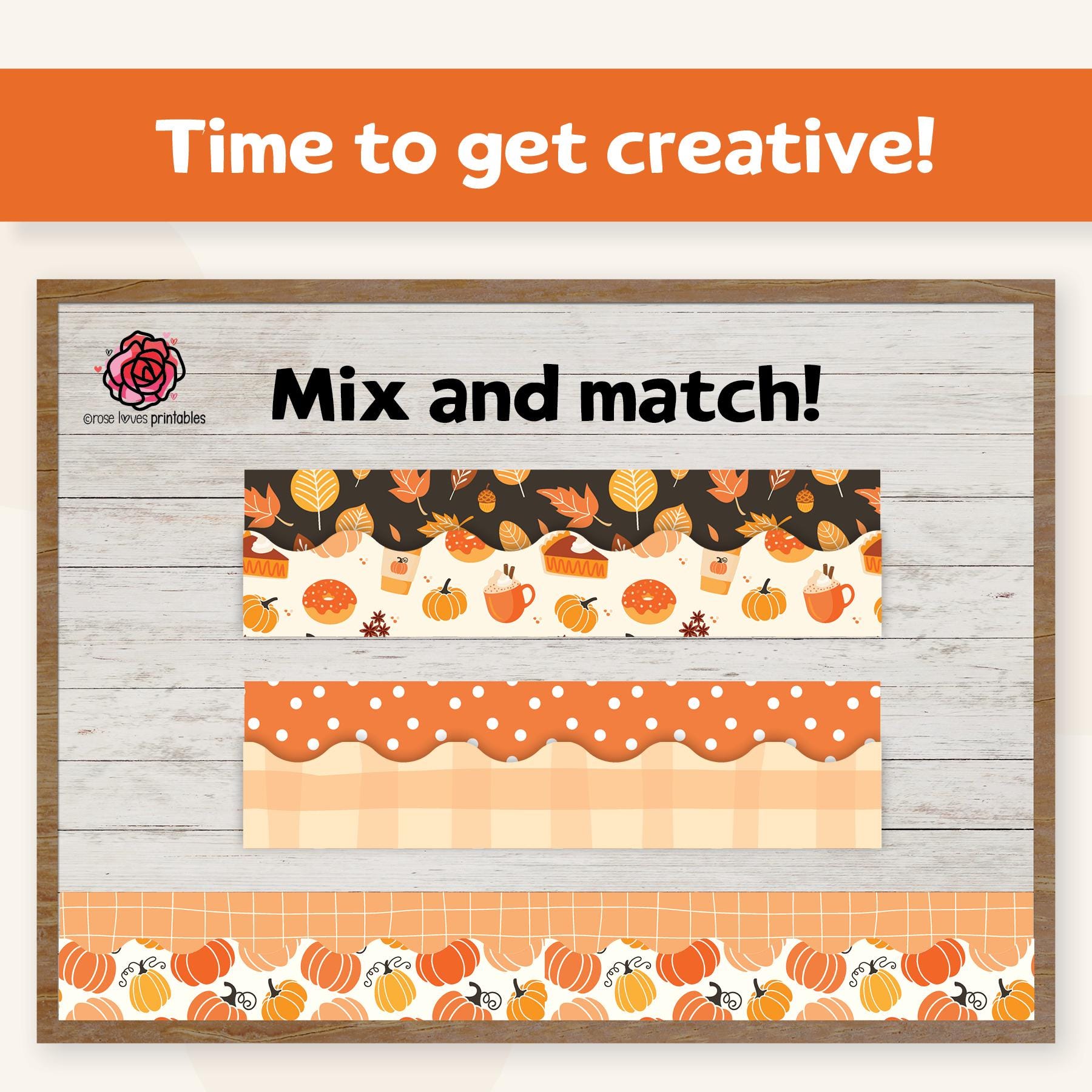Pumpkin Spice Bulletin Borders, Autumn Classroom Decor, Thanksgiving ...