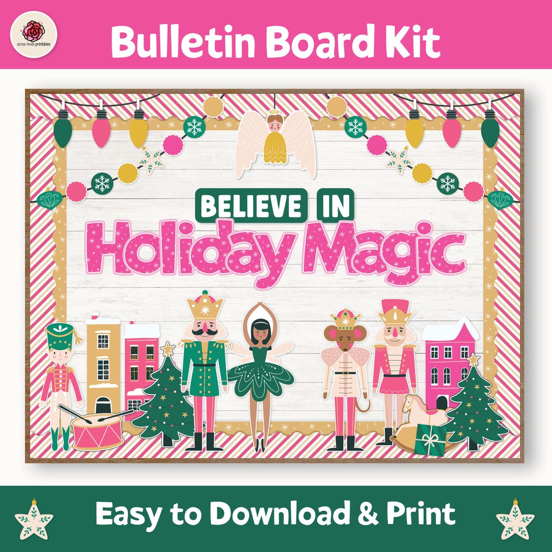 Nutcracker Bulletin Board, Christmas Bulletin Board Kit, Printable ...