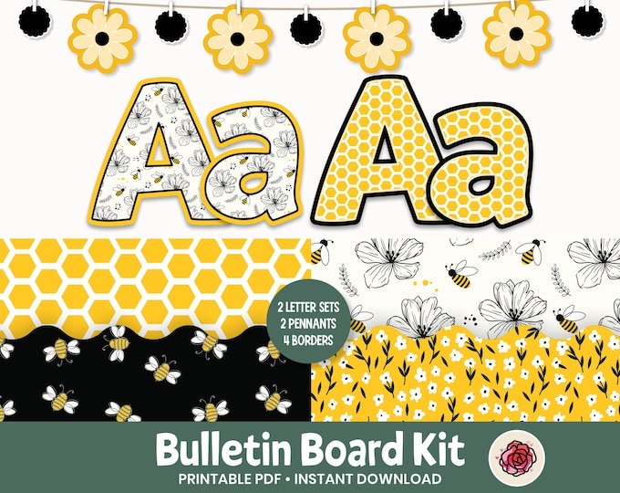 Spring Classroom Bulletin Board Border Set, Bumble Bee Bulletin Border ...