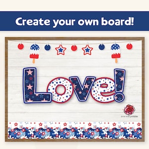 July Bulletin Board Kit, 4th of July Bulletin Board Letters, Printable ...