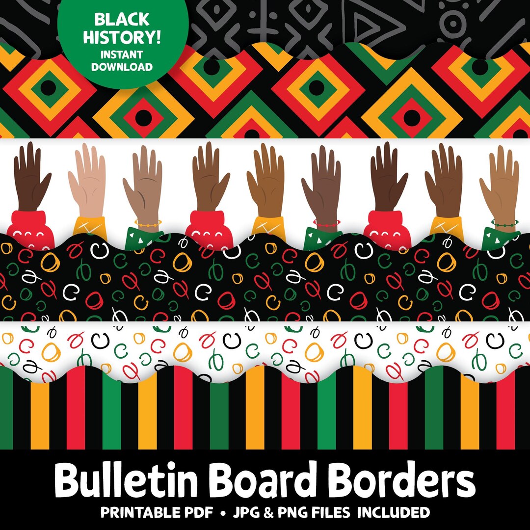 Black History Month Bulletin Board Borders, Black History Borders ...