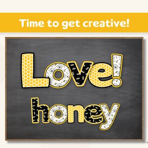 Honeycomb Bulletin Board Letters, Bumble Bee Printable Letters for ...