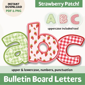 Strawberry Bulletin Board Letters, Strawberry Printable Letters for ...