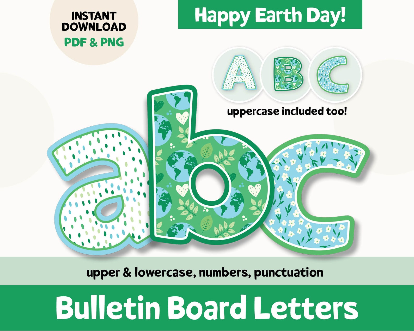 Earth Day Bulletin Board Letters, Printable Bulletin Board Letters ...