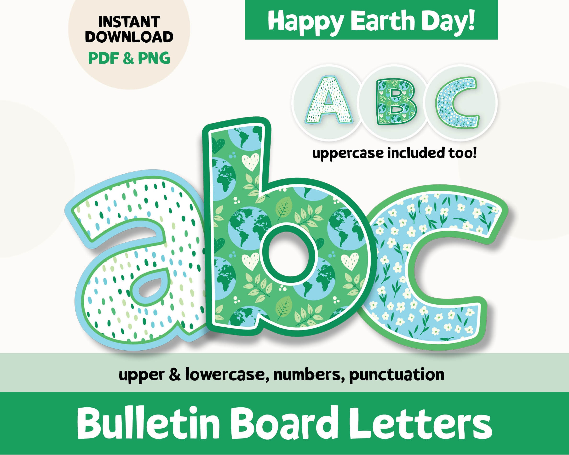 Earth Day Bulletin Board Letters, Printable Bulletin Board Letters ...