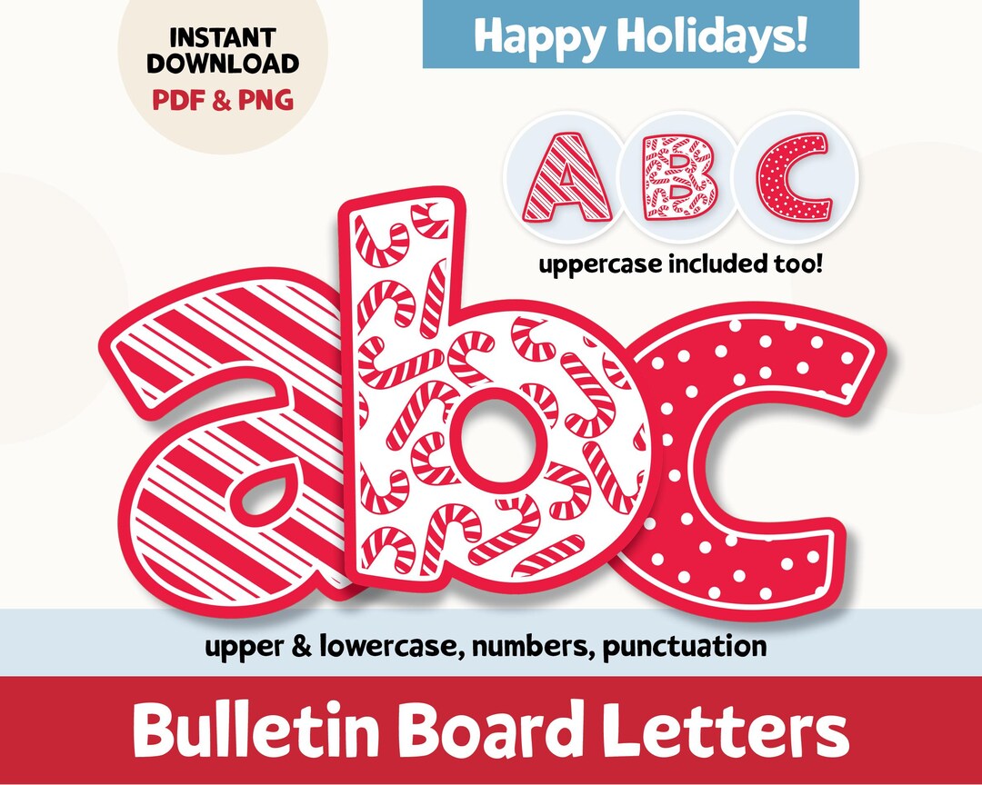 Christmas Bulletin Letters, December Bulletin Board Letters for ...