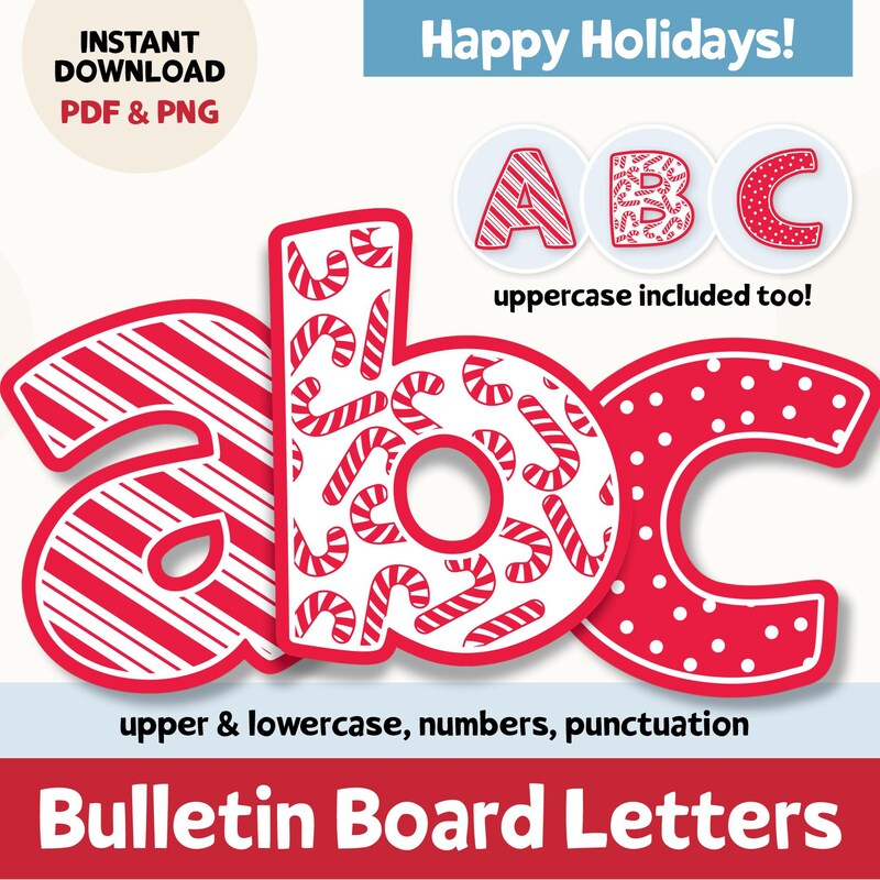Candy Cane Letters - Etsy