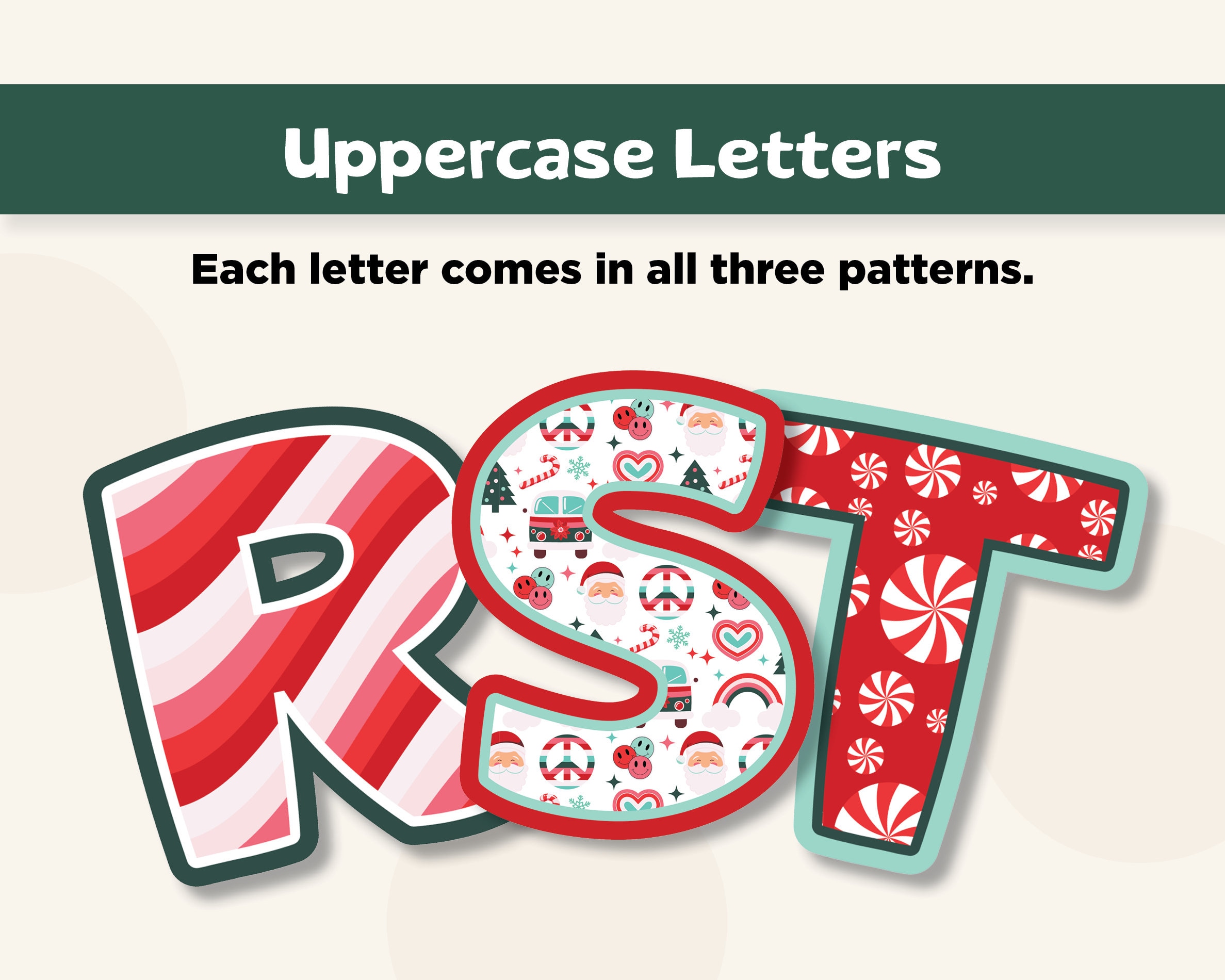 Groovy Christmas Bulletin Board Letters, Holiday Letters Png Clipart ...