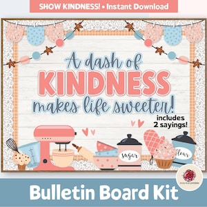 Kindness Bulletin Board Kit, Printable Bulletin Board Baking Theme ...