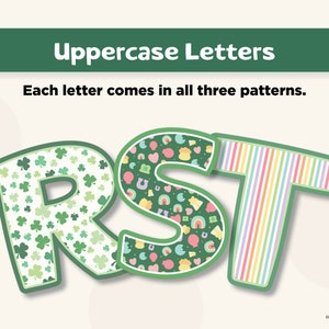 St. Patrick's Day Bulletin Board Letters: Shamrock ABC Cutout ...