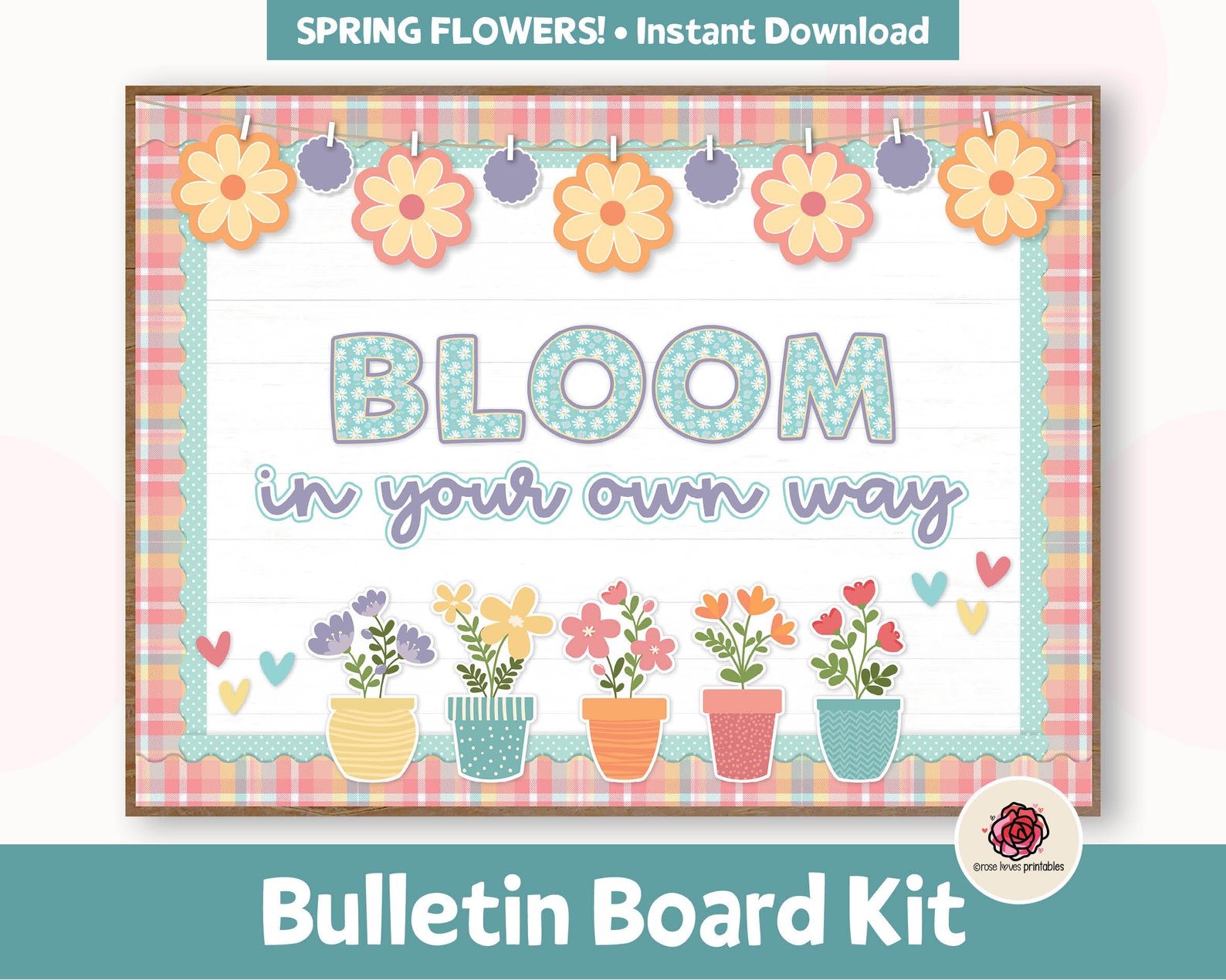 Spring Bulletin Board Kit, Easter Bulletin Board, Printable Bulletin ...