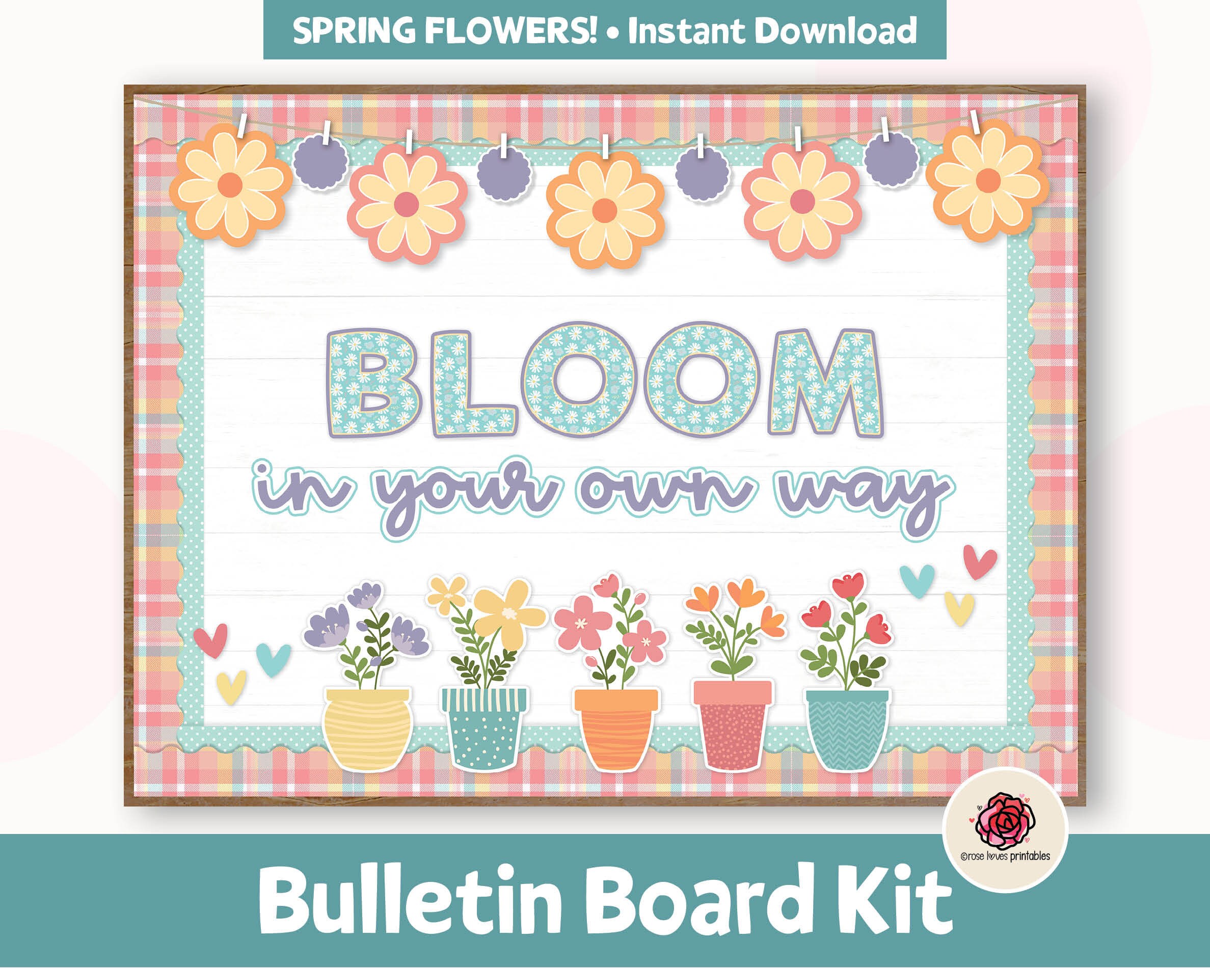 Spring Bulletin Board Kit, Easter Bulletin Board, Printable Bulletin ...