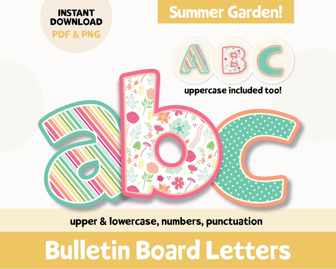 Bright Spring Bulletin Board Letters, Spring Printable Letters, April ...