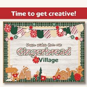 Christmas Bulletin Board Kit, Gingerbread Bulletin Board, Printable ...