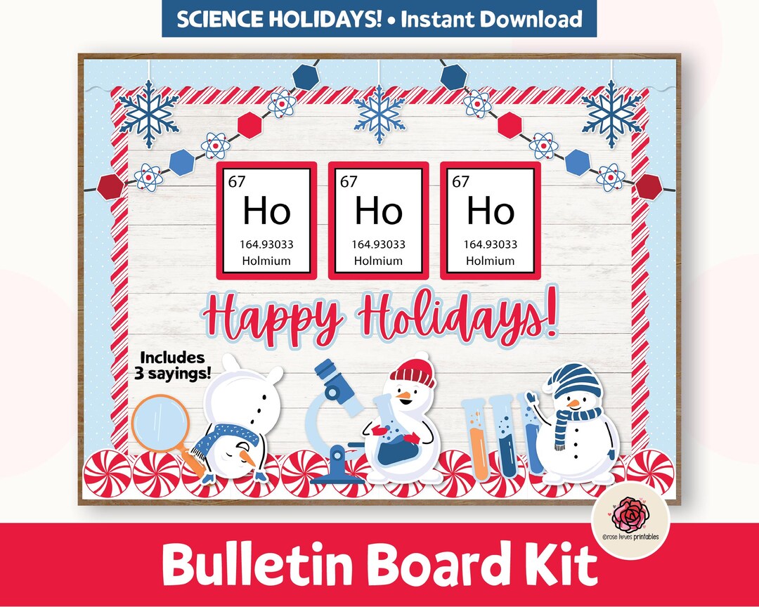Christmas Bulletin Board Kit, Science Bulletin Board, Printable ...