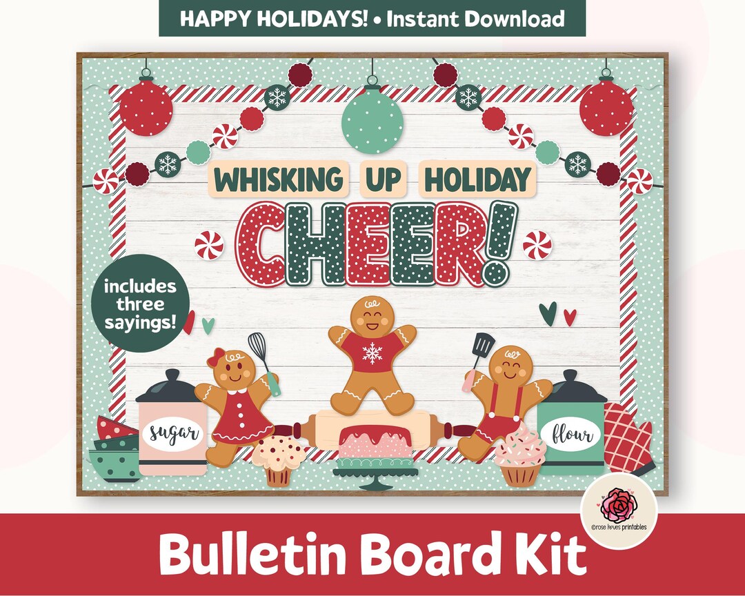 Gingerbread Bulletin Board, Christmas Bulletin Board Kit, Printable ...