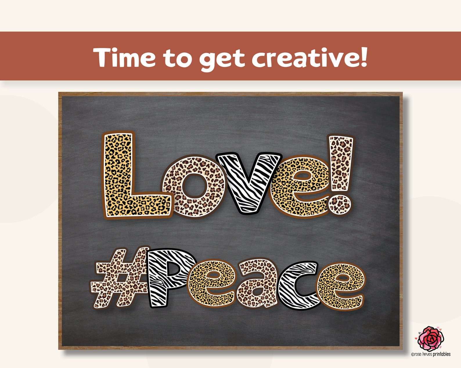 Animal Print Bulletin Board Letters, Safari Printable Letters for ...