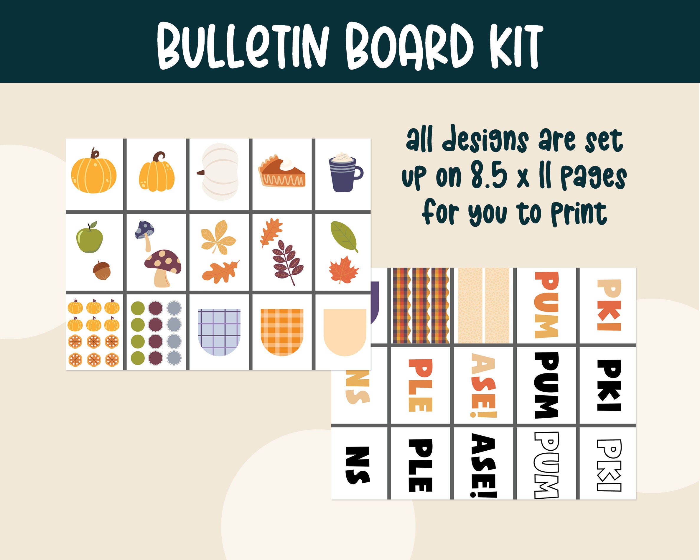Fall Bulletin Board Kit, Autumn Bulletin Board for Classroom, Fall ...