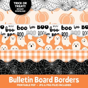 October Classroom Bulletin Board Border Set, Halloween Bulletin Border ...