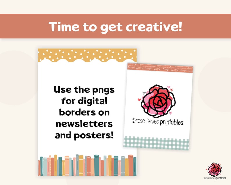 Library Bulletin Board Border Set, Book Bulletin Border, Printable ...