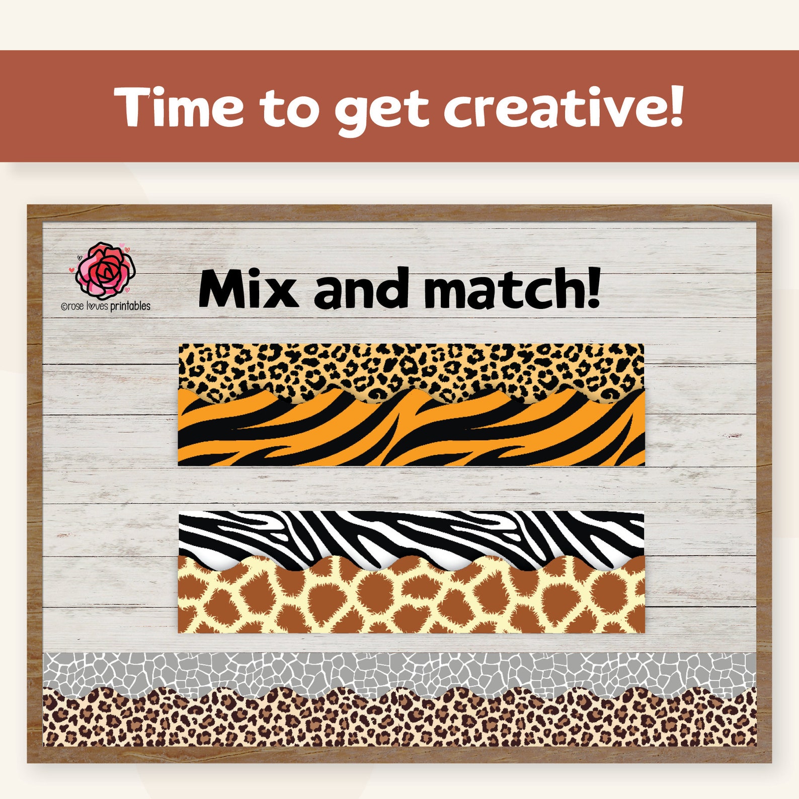 Safari Bulletin Board Border Set, Classroom Bulletin Border, Printable ...