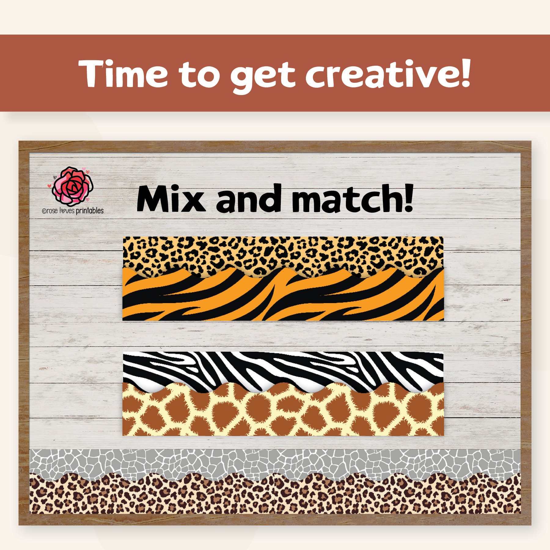 Safari Bulletin Board Border Set, Classroom Bulletin Border, Printable ...