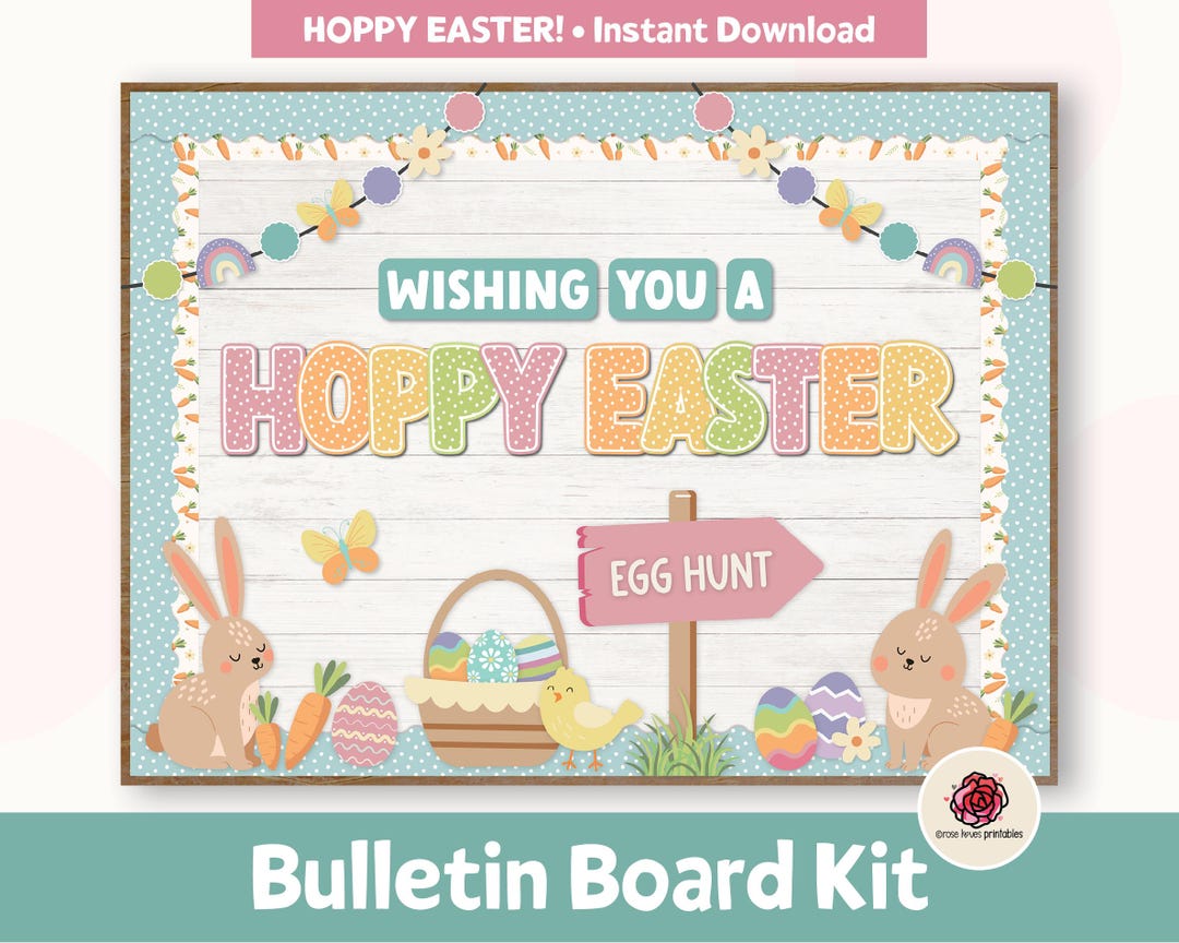 Easter Bulletin Board Kit for Spring Classroom Decor, April Bulletin ...