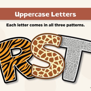 Animal Print Bulletin Board Letters, Safari Printable Letters for ...
